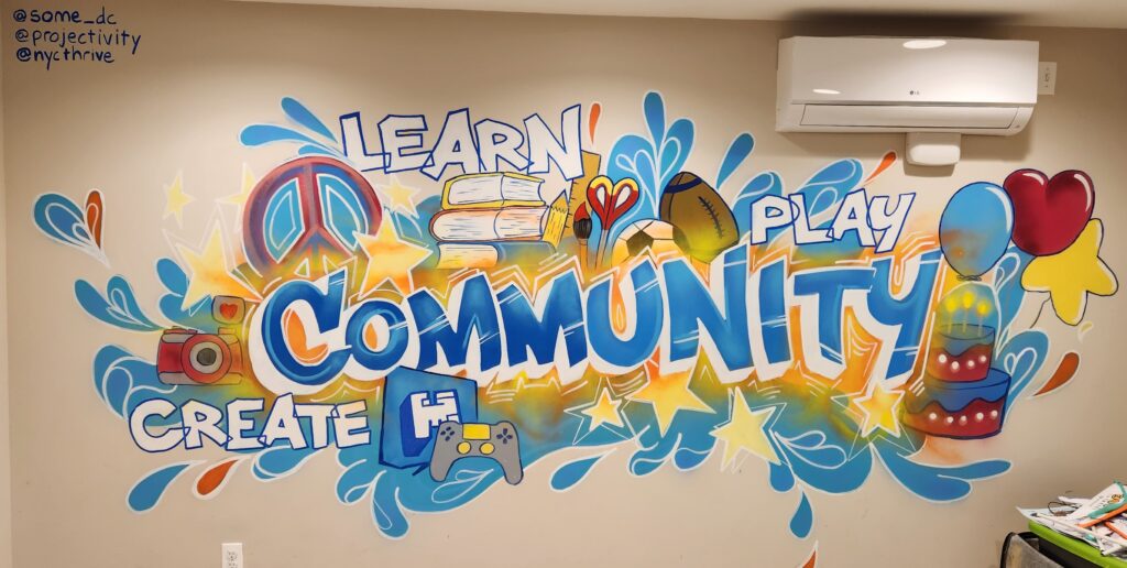 Liz Donahue Volunteer Completes New Mural for Family Housing - SOME (So ...
